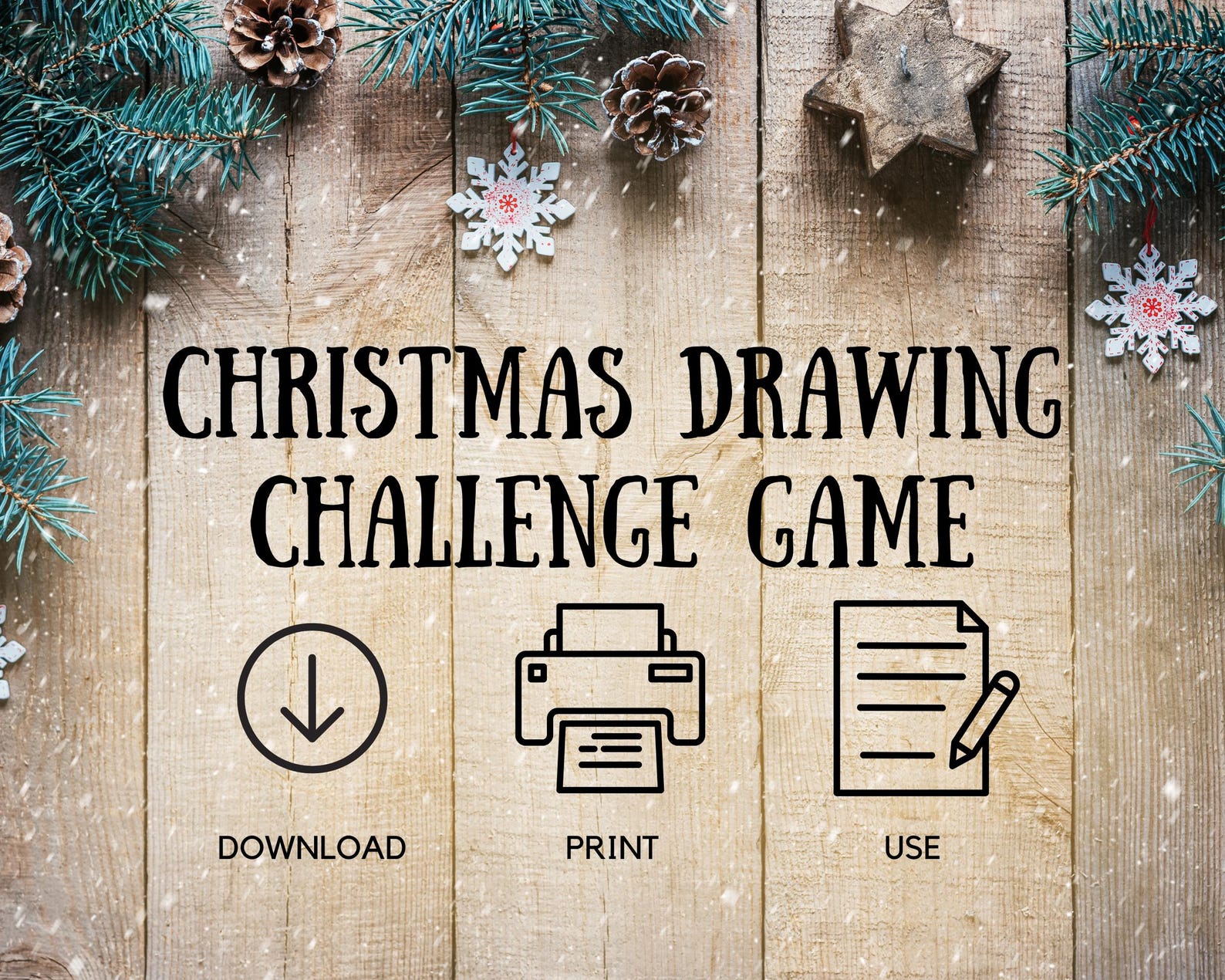 Christmas Picture Drawing Game, Holiday Drawing Challenge Cards, Fun ...