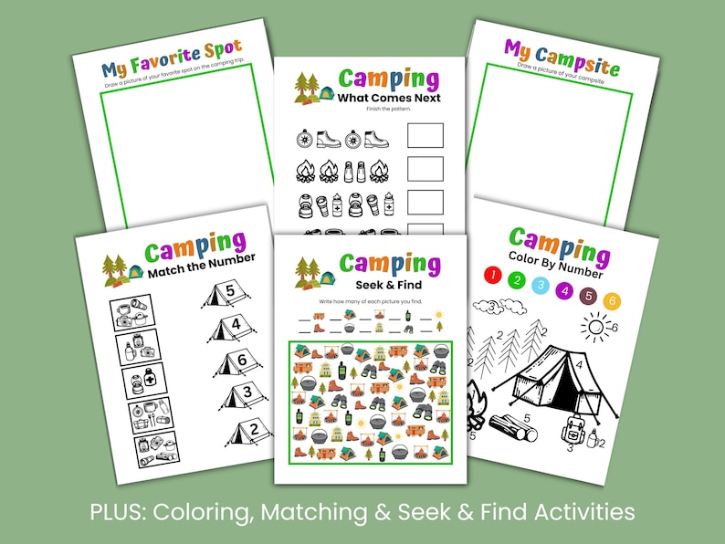 Camping Games Printable, Camping Activities, Camping Games Kids Familes ...