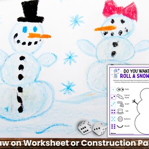 Roll a Snowman Dice Game, Printable Snowman Game, Preschool and ...