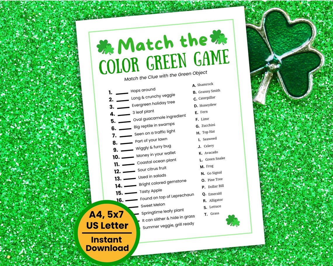 St. Patrick's Day Games, Green Trivia, St. Patrick's Day Activity, St ...