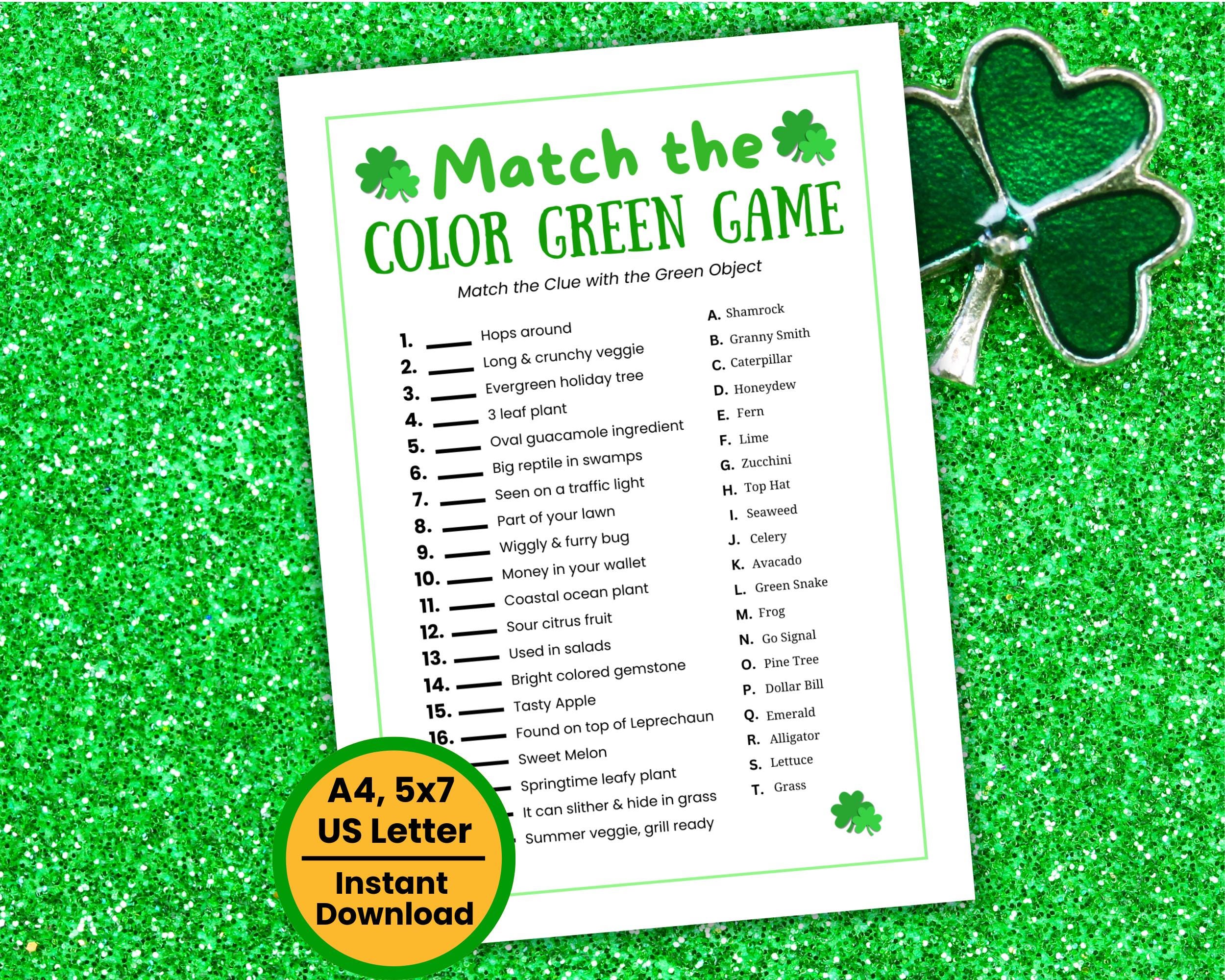 St. Patrick's Day Games, Green Trivia, St. Patrick's Day Activity, St ...