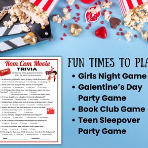 Rom Com Movie Trivia Quiz, Galentines Trivia, Romantic Comedy Trivia ...
