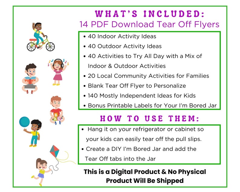 I'm Bored Jar Kids Activity Ideas, Boredom Jar, Boredom Busters, Tear ...