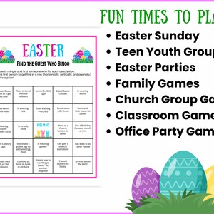Easter Find the Guest Bingo Game, Easter Bingo, Easter Activities Kids ...