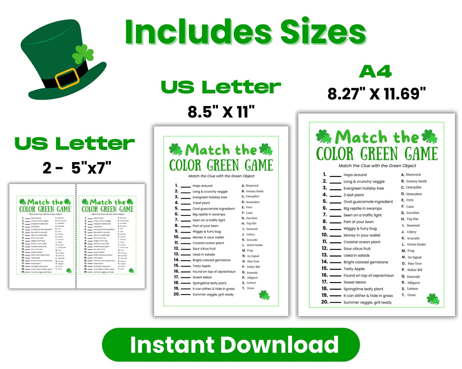 St. Patrick's Day Games, Green Trivia, St. Patrick's Day Activity, St ...