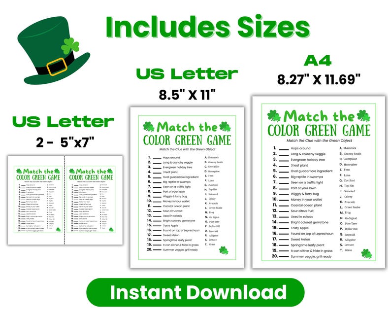 St. Patrick's Day Games, Green Trivia, St. Patrick's Day Activity, St ...