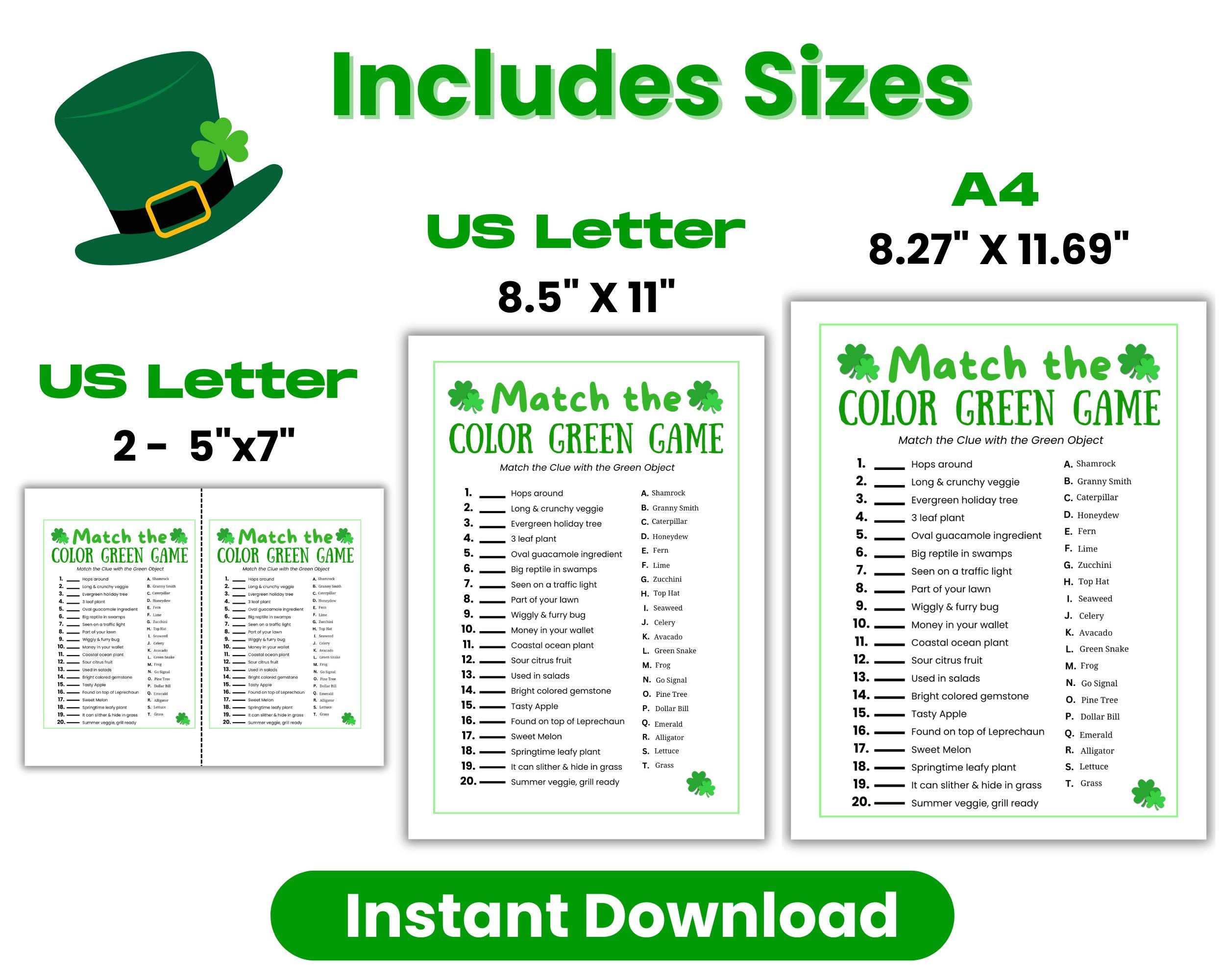 St. Patrick's Day Games, Green Trivia, St. Patrick's Day Activity, St ...