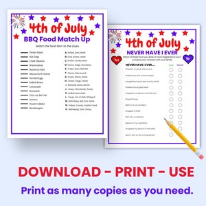 Printable 4th of July Games, Independence Day Games, 4th of July Party ...