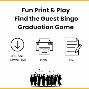 Graduation Find the Guest Bingo Game, Graduation Party Game, Grad Party ...