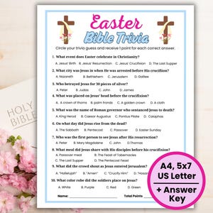 Easter Bible Trivia Game, Bible Game, Easter Trivia Questions ...