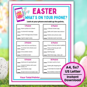 Easter What's on Your Phone, Printable Easter Game, Phone Scavenger ...