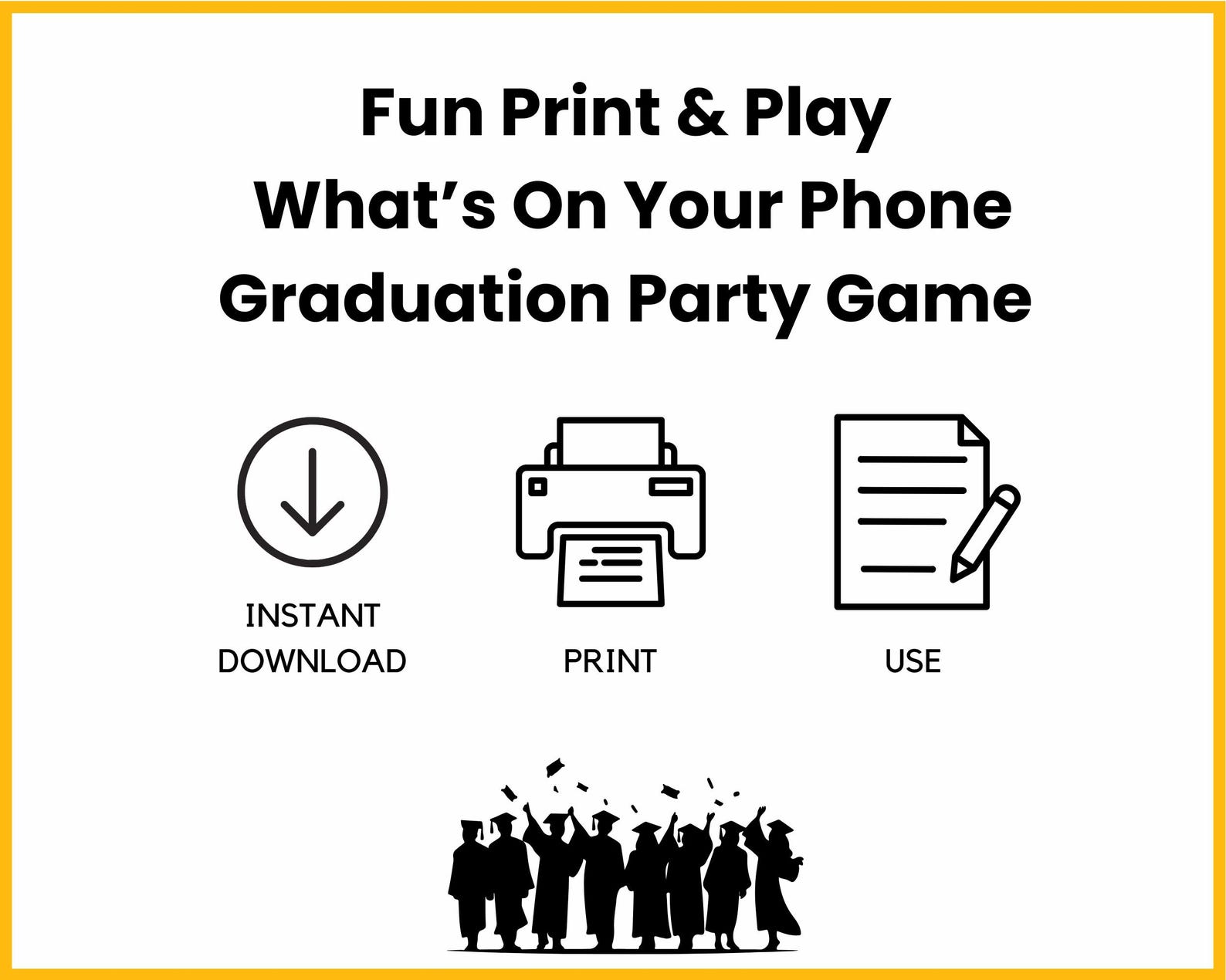 Grad What's on Your Phone Game, Graduation Party Game, Grad Party Ideas ...