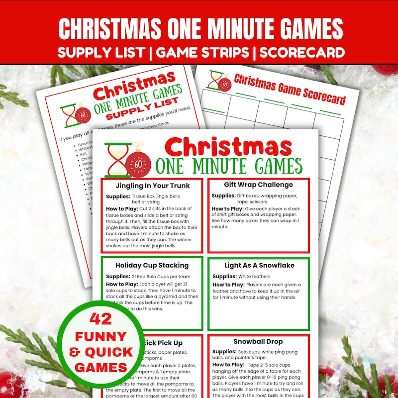 Minute Games Christmas - Etsy