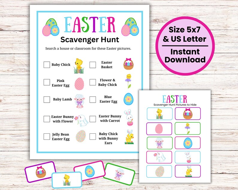 Easter Scavenger Hunt for Kids, Printable Easter Activities, Home ...