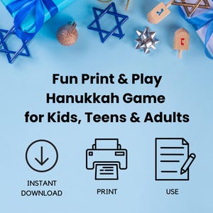 Hanukkah Trivia Game, Festival of Lights Activities, Family Chanukah ...