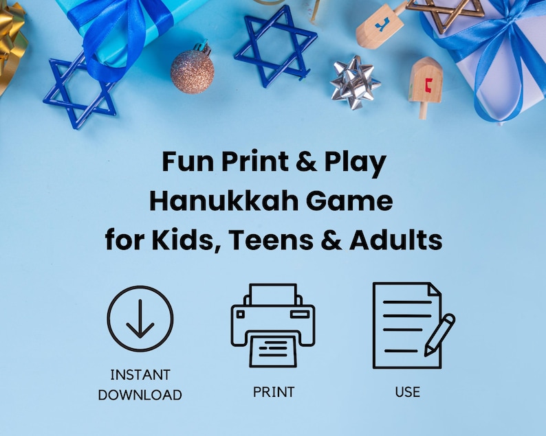 Hanukkah Trivia Game, Festival of Lights Activities, Family Chanukah ...