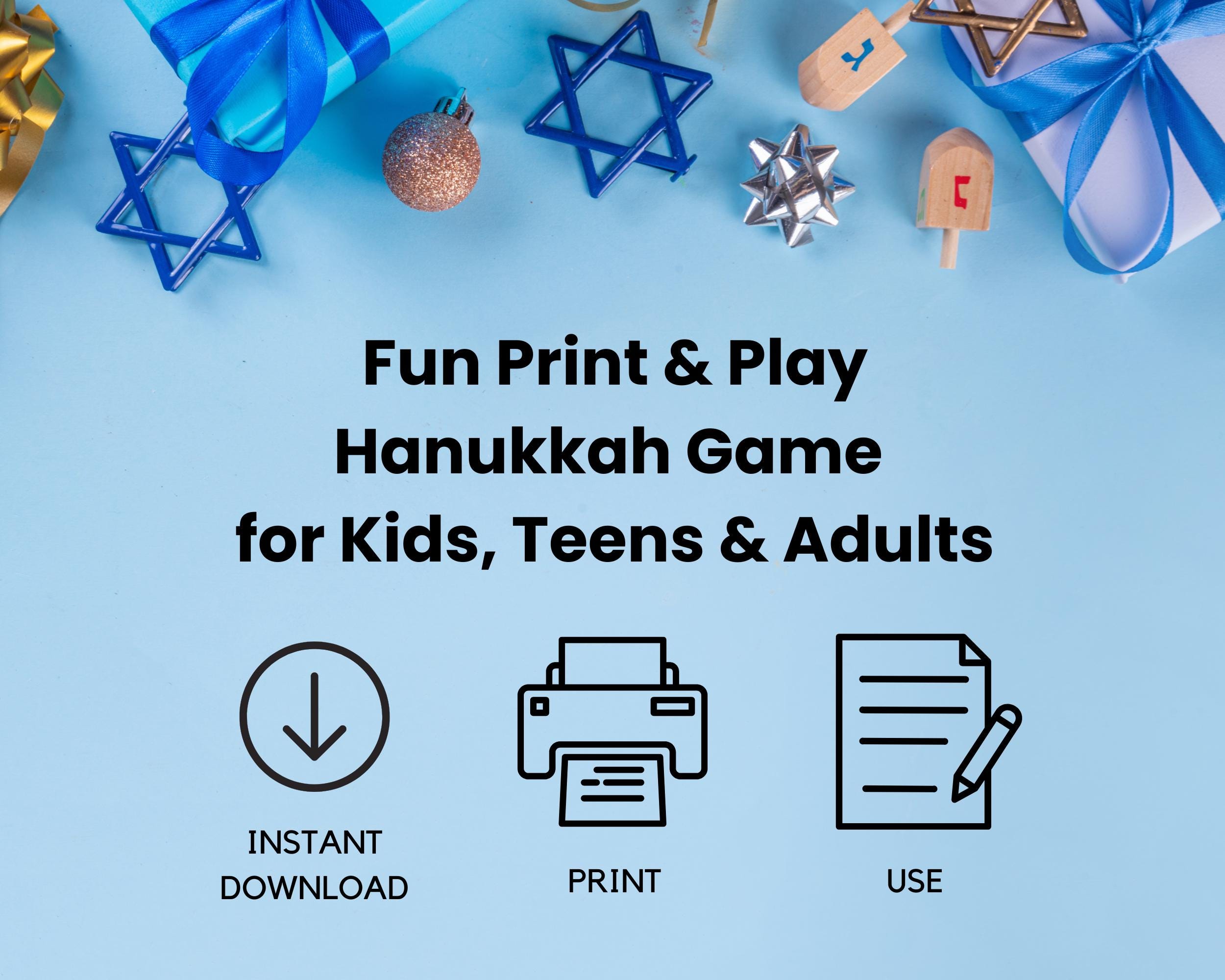Hanukkah Trivia Game, Festival of Lights Activities, Family Chanukah ...