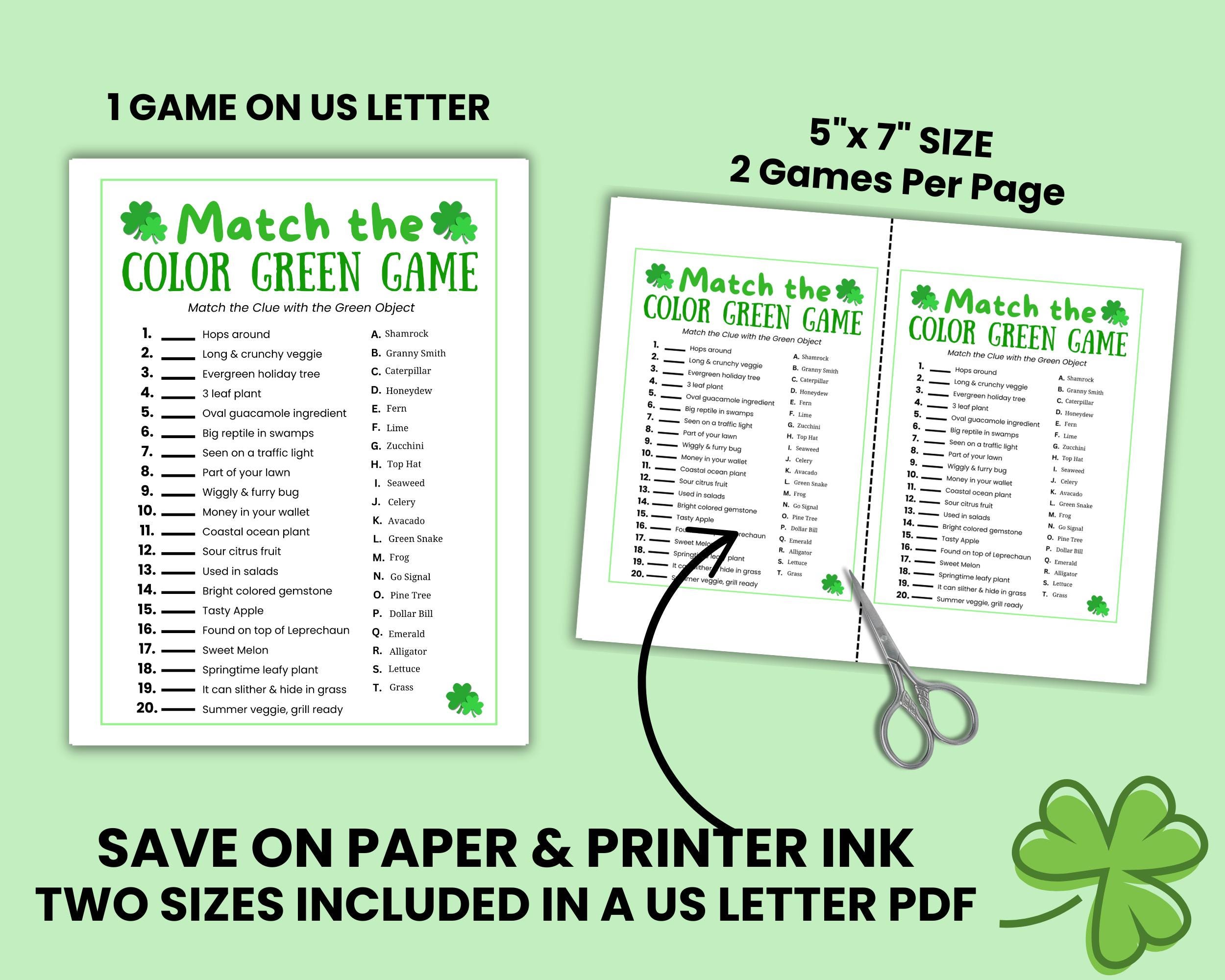 St. Patrick's Day Games, Green Trivia, St. Patrick's Day Activity, St ...