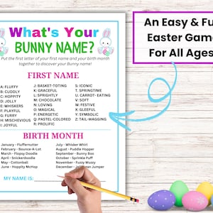 What's Your Bunny Name, Name Generator, Printable Easter Games, Easter ...