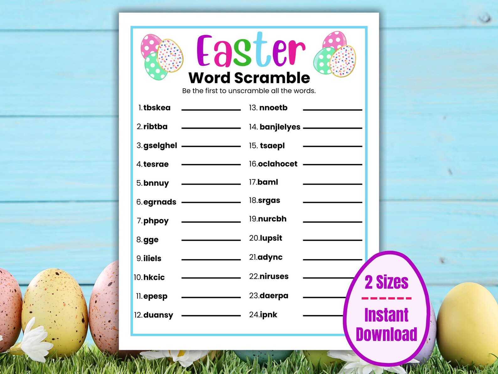 Easter Word Scramble Game, Printable Easter Games, Easter Word Games ...