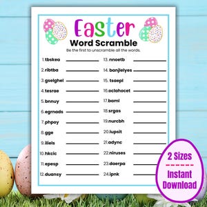 Easter Word Scramble Game, Printable Easter Games, Easter Word Games ...