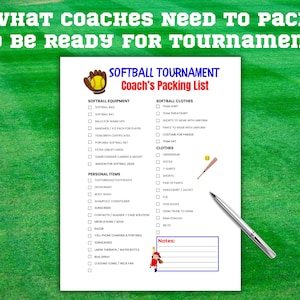 Softball Travel Checklist, Softball Tournament Packing List, Girls ...