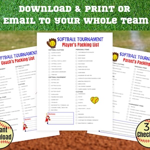 Softball Travel Checklist, Softball Tournament Packing List, Girls ...