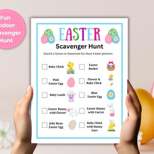 Easter Scavenger Hunt for Kids, Printable Easter Activities, Home ...