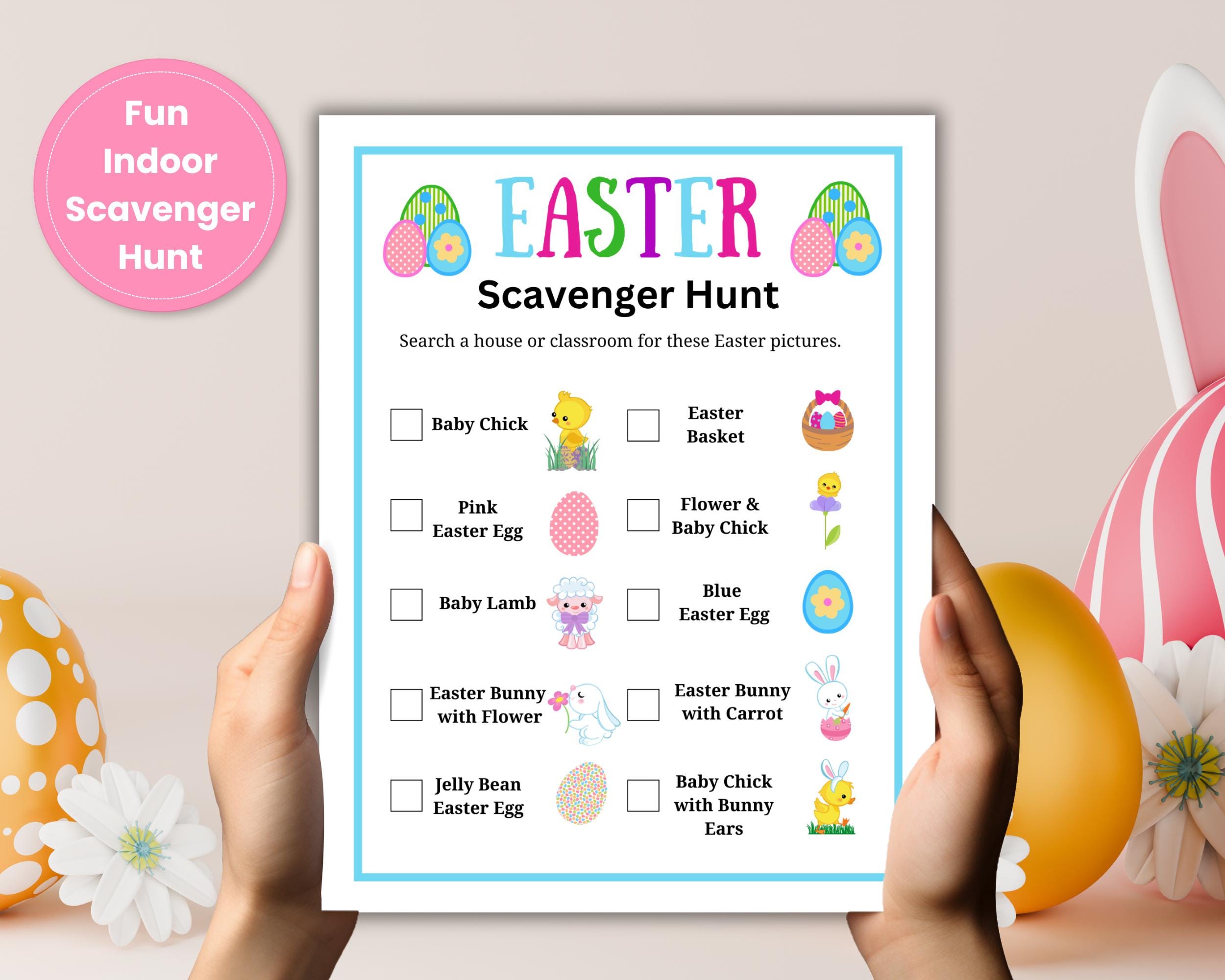 Easter Scavenger Hunt for Kids, Printable Easter Activities, Home ...