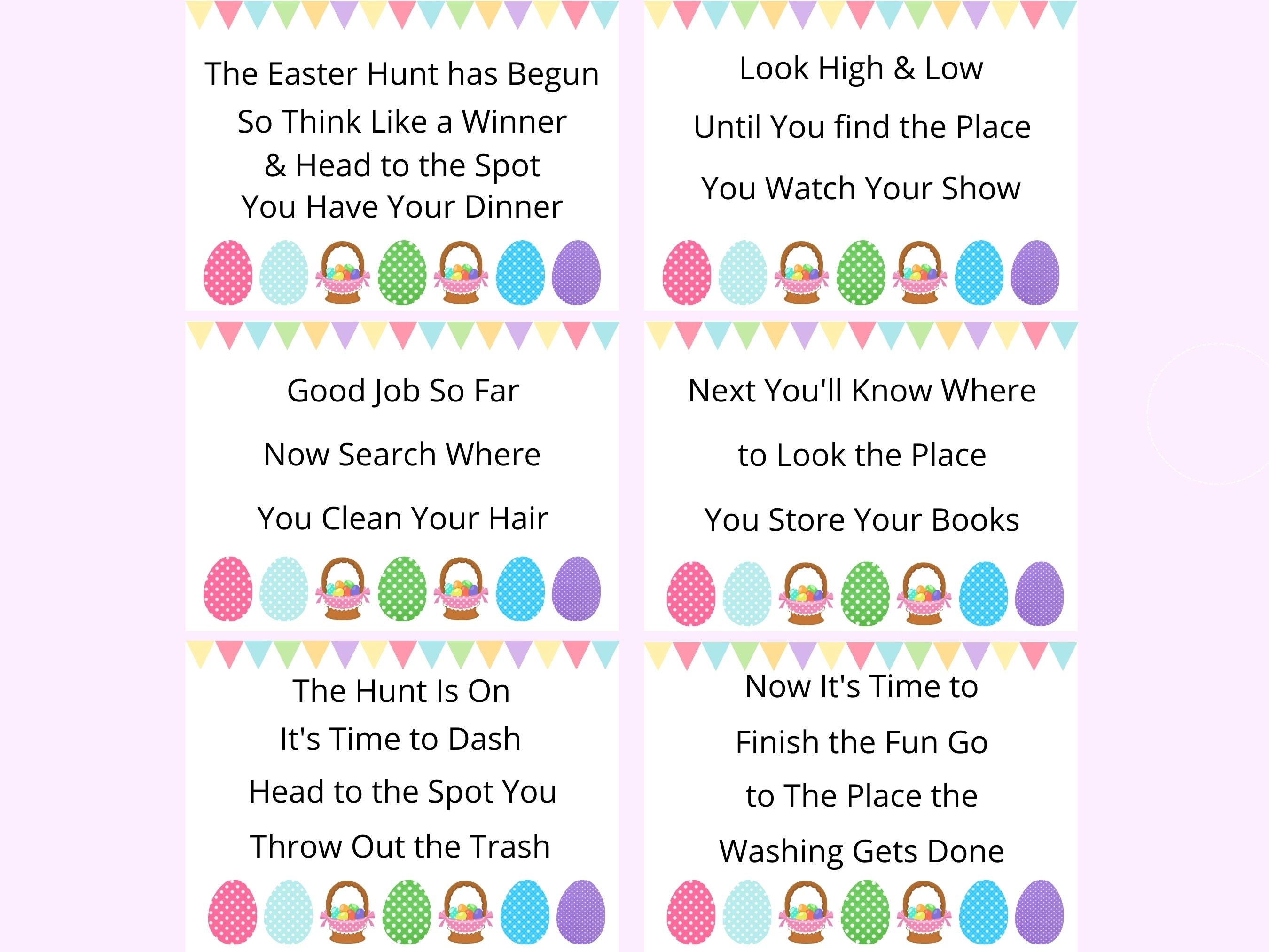 Easter Scavenger Hunt for Kids, Printable Easter Treasure Hunt, Home ...