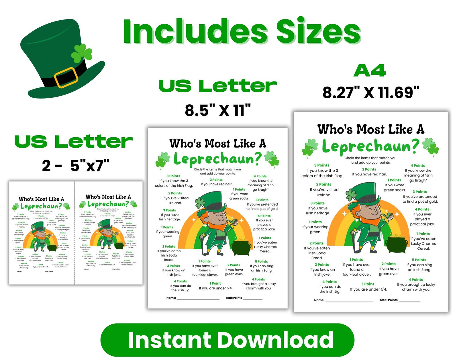 Who's Most Like a Leprechaun St. Patrick's Day Game, St. Patrick's ...
