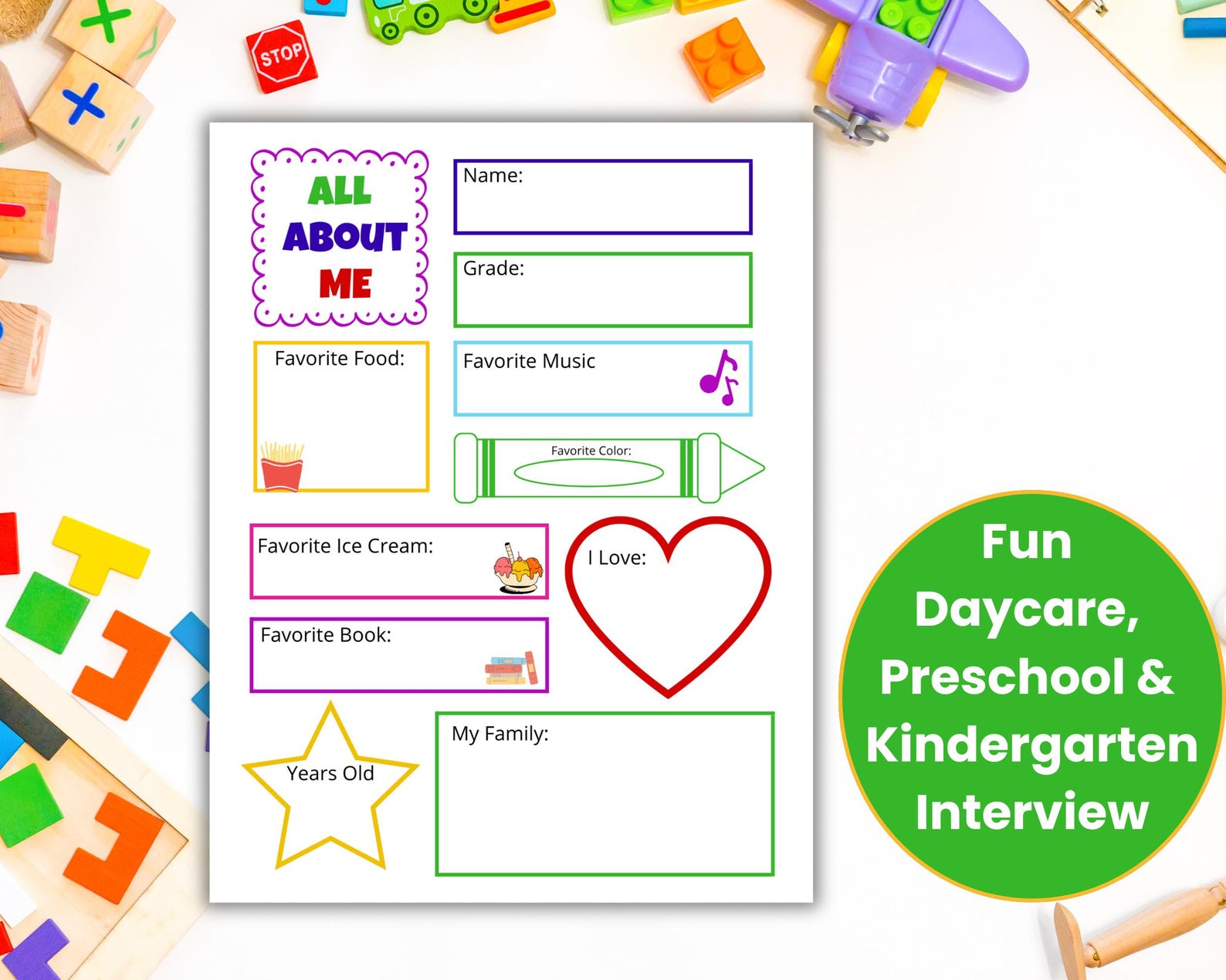 All About Me Worksheet Printable, Getting to Know Me Preschool ...