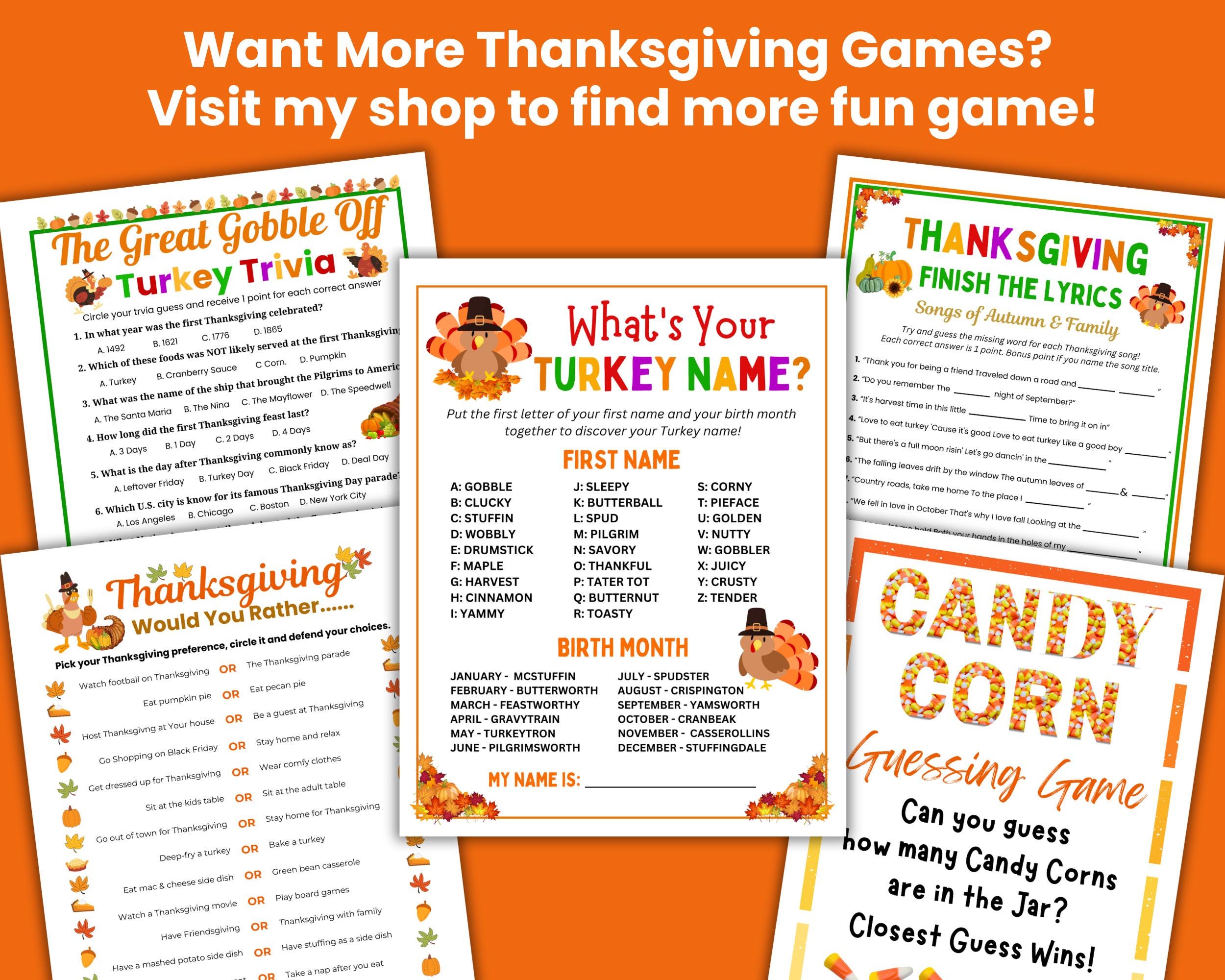 Thanksgiving Charades Game, Printable Thanksgiving Games, Friendsgiving ...