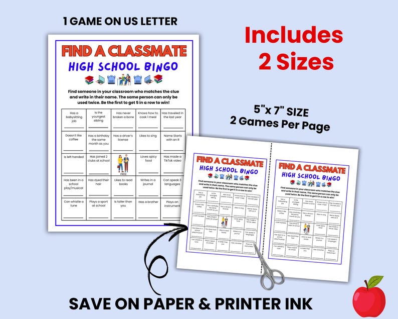 High School Games, Back to School Bingo, Teen Icebreaker, Get to Know ...