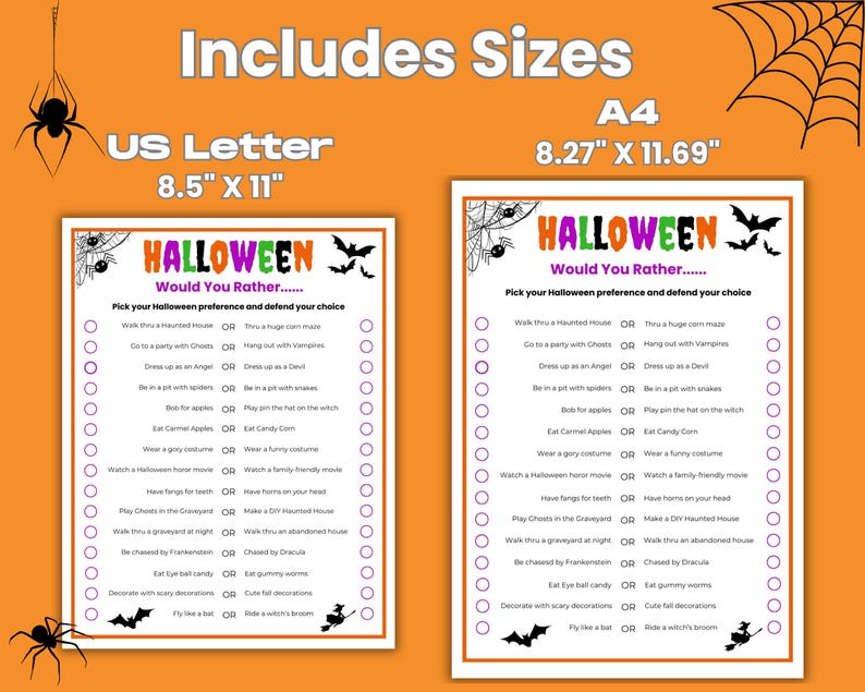 Halloween Would You Rather Questions for Kids & Adults, Classroom ...