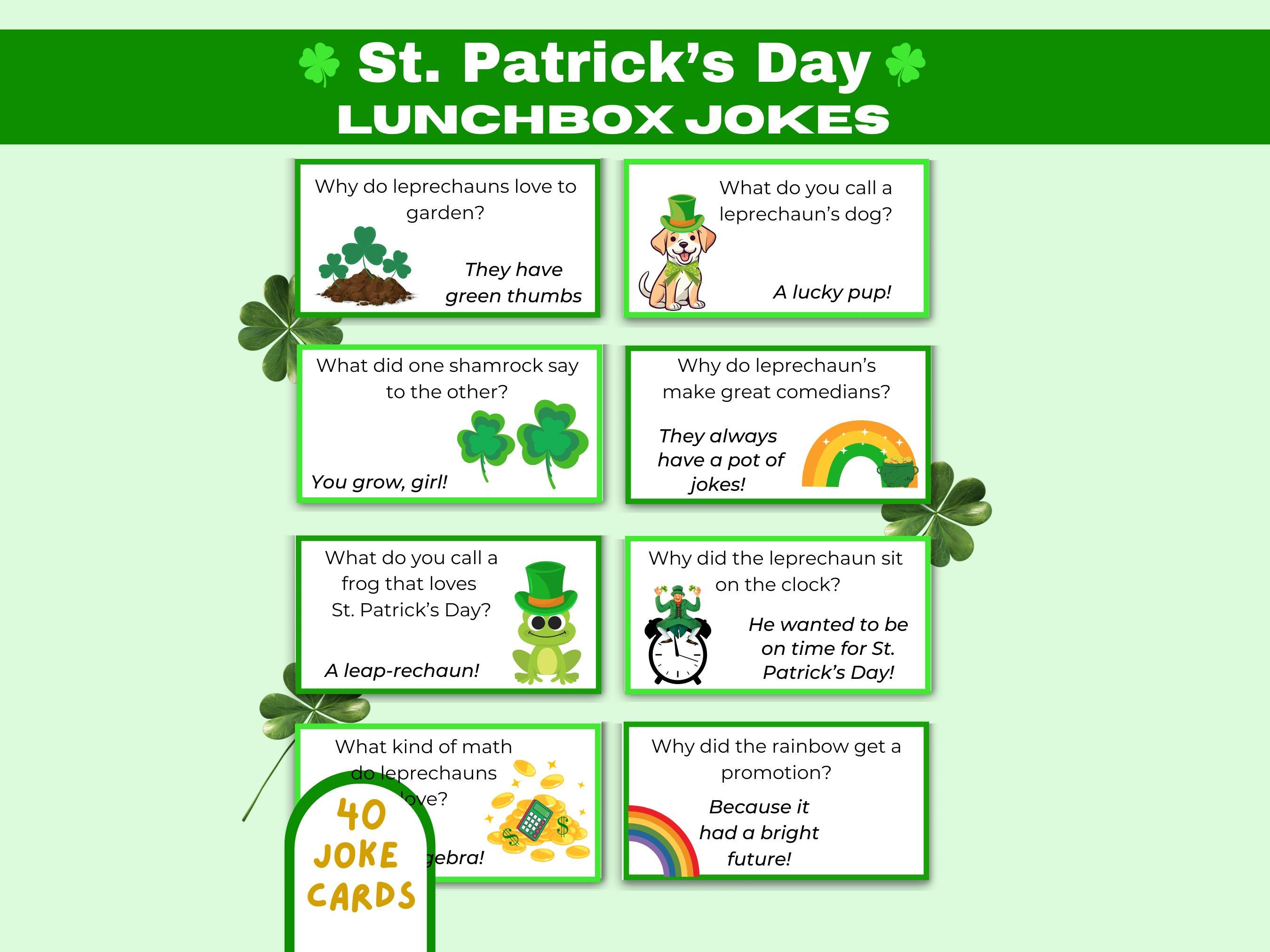 St. Patrick's Day Jokes for Kids, Lunchbox Jokes, Funny Printable Jokes ...