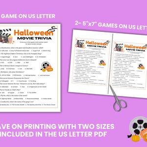 Halloween Movie Trivia Game, Horror Movie Trivia Quiz, Adult Halloween ...