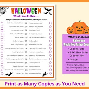 Halloween Would You Rather Questions for Kids & Adults, Classroom ...