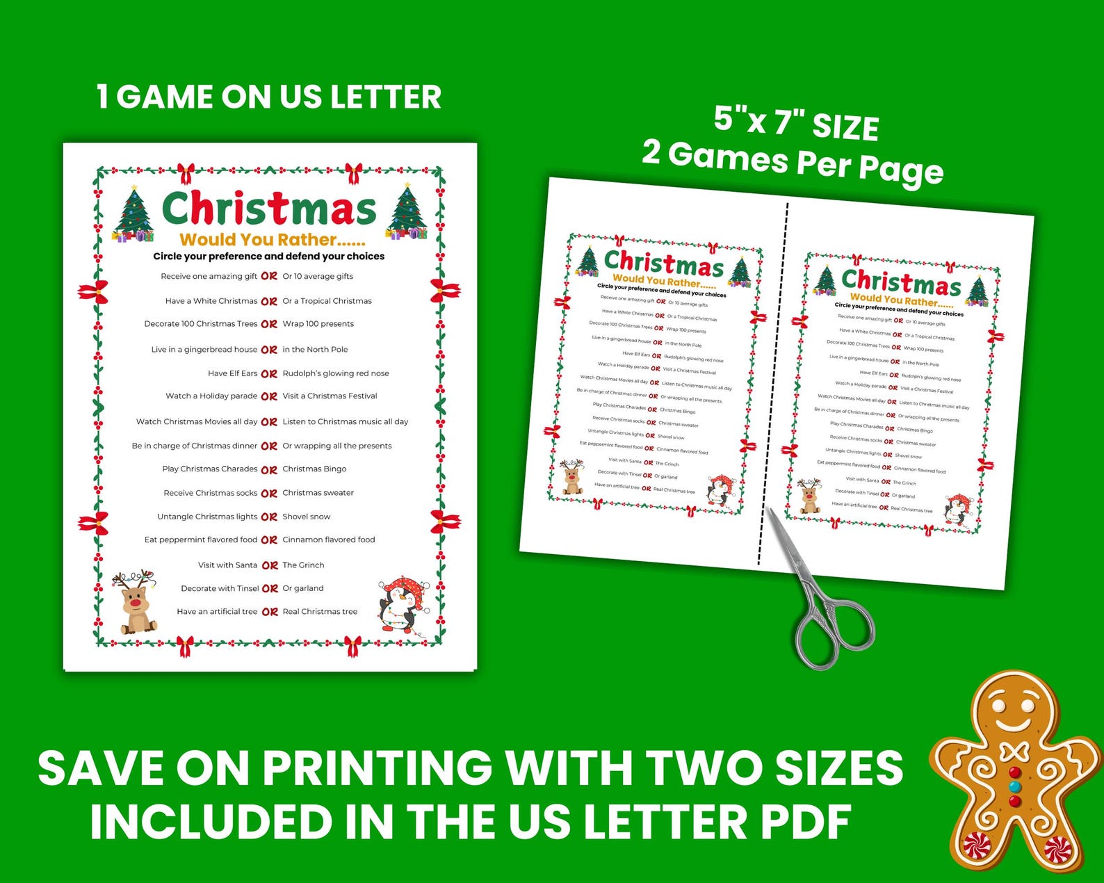 Christmas Would You Rather Game, This or That Game, Family Christmas ...