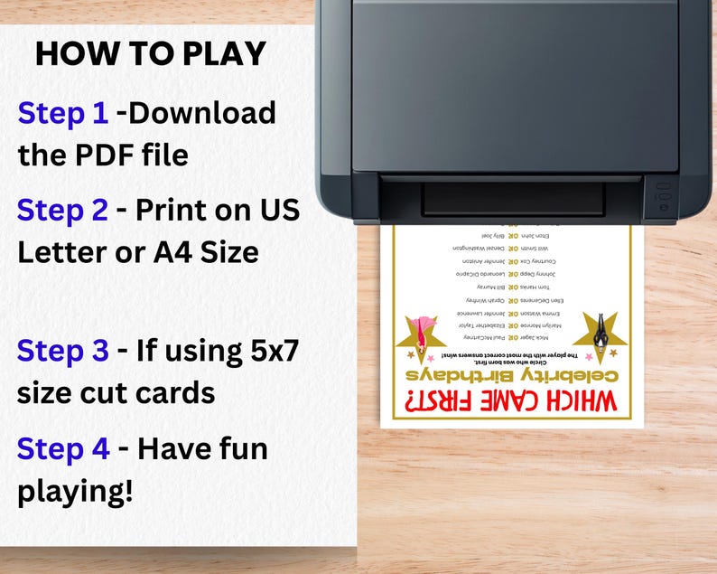 Which Came First Celebrity Trivia Game, Printable Trivia for Teens ...