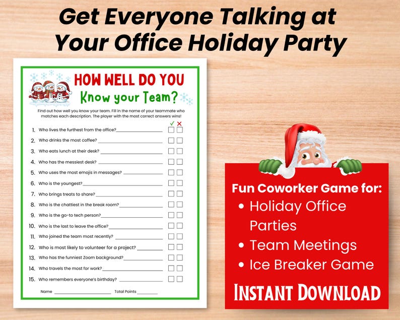 Holiday Team Building Games, Christmas How Well Do You Know Your Team ...