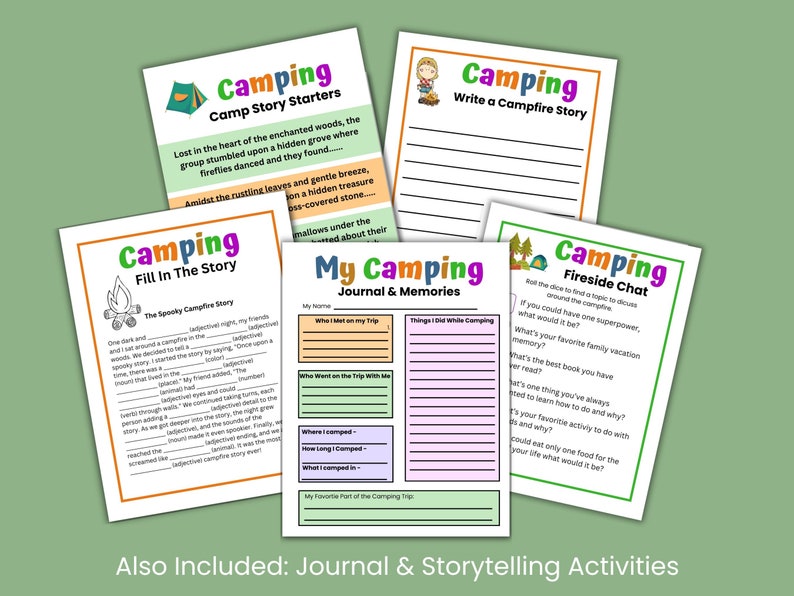 Camping Games Printable, Camping Activities, Camping Games Kids Familes ...