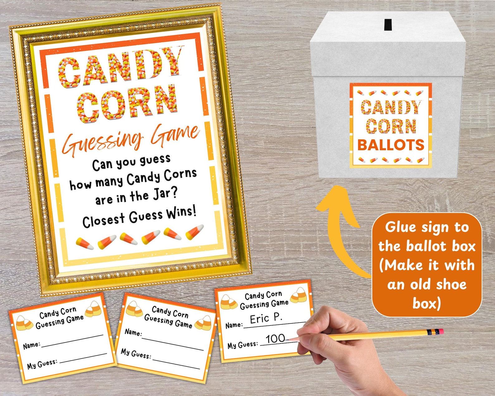 Candy Corn Guessing Game, Halloween Guess How Many, Halloween Jar Count ...