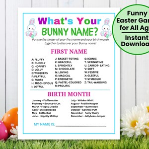 What's Your Bunny Name, Name Generator, Printable Easter Games, Easter ...