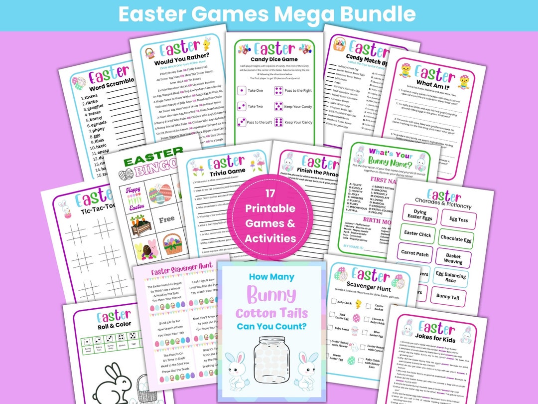 Easter Games Printable, Easter Games Bundle, Easter Trivia, Easter ...