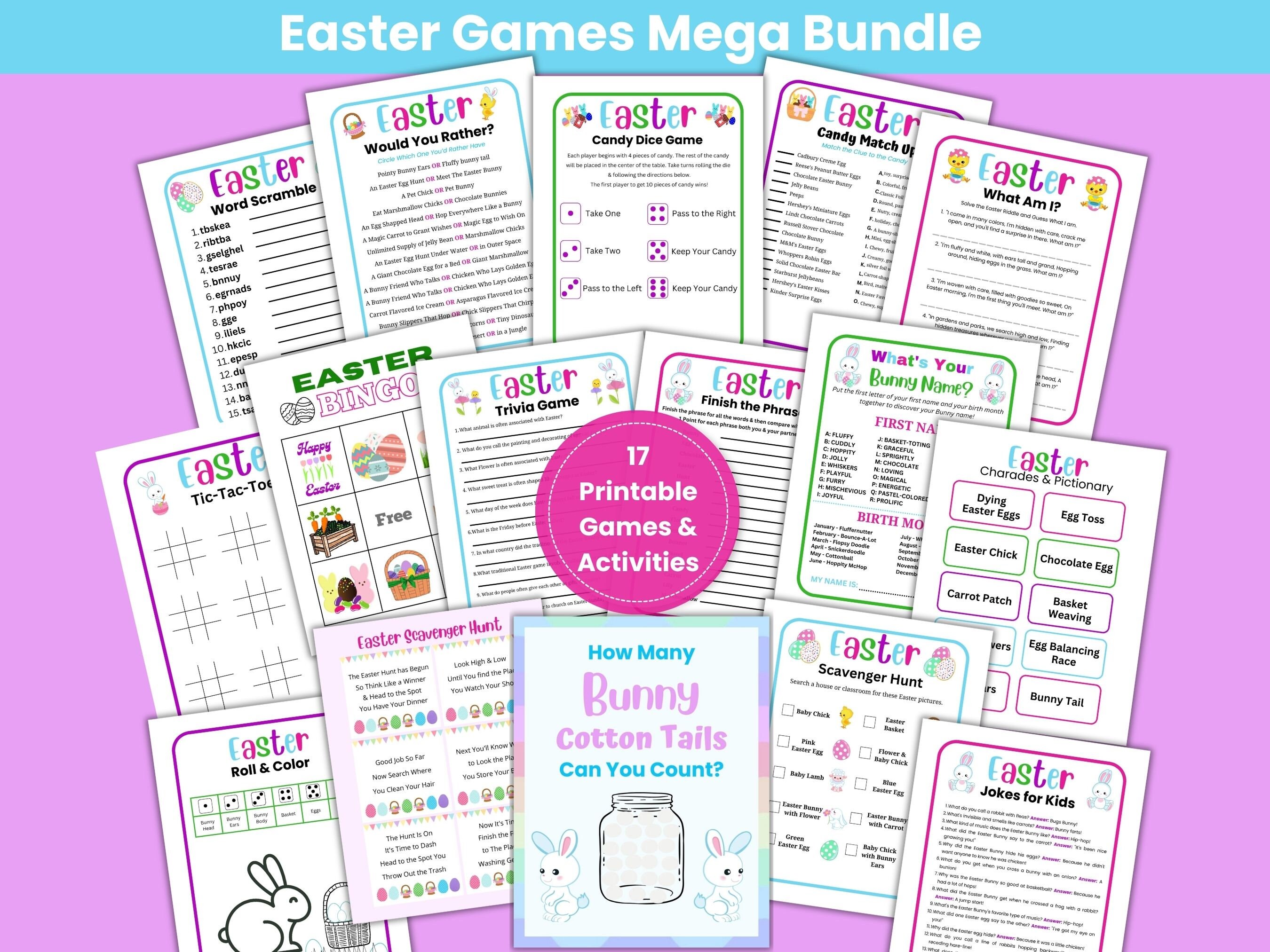 Easter Games Printable, Easter Games Bundle, Easter Trivia, Easter ...