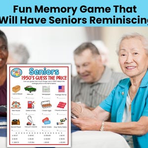 1950s Guess the Price Senior Game, Senior Trivia Game, Senior Party ...