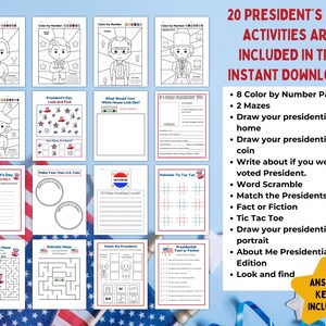 President's Day Activities, Kids Color by Number Activity, Patriotic ...