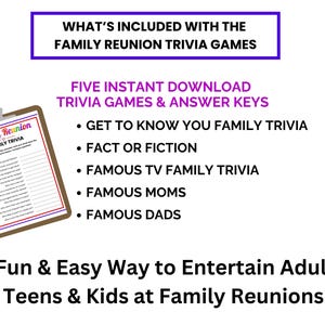 Family Reunion Trivia Games, Family Trivia, Printable Family Reunion ...
