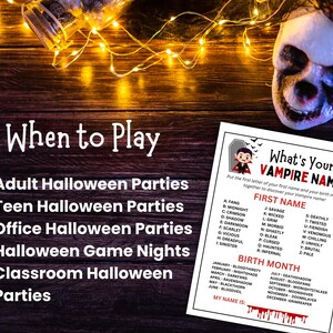 Vampire What's Your Name Game, Halloween Name Game Printable, Teen ...